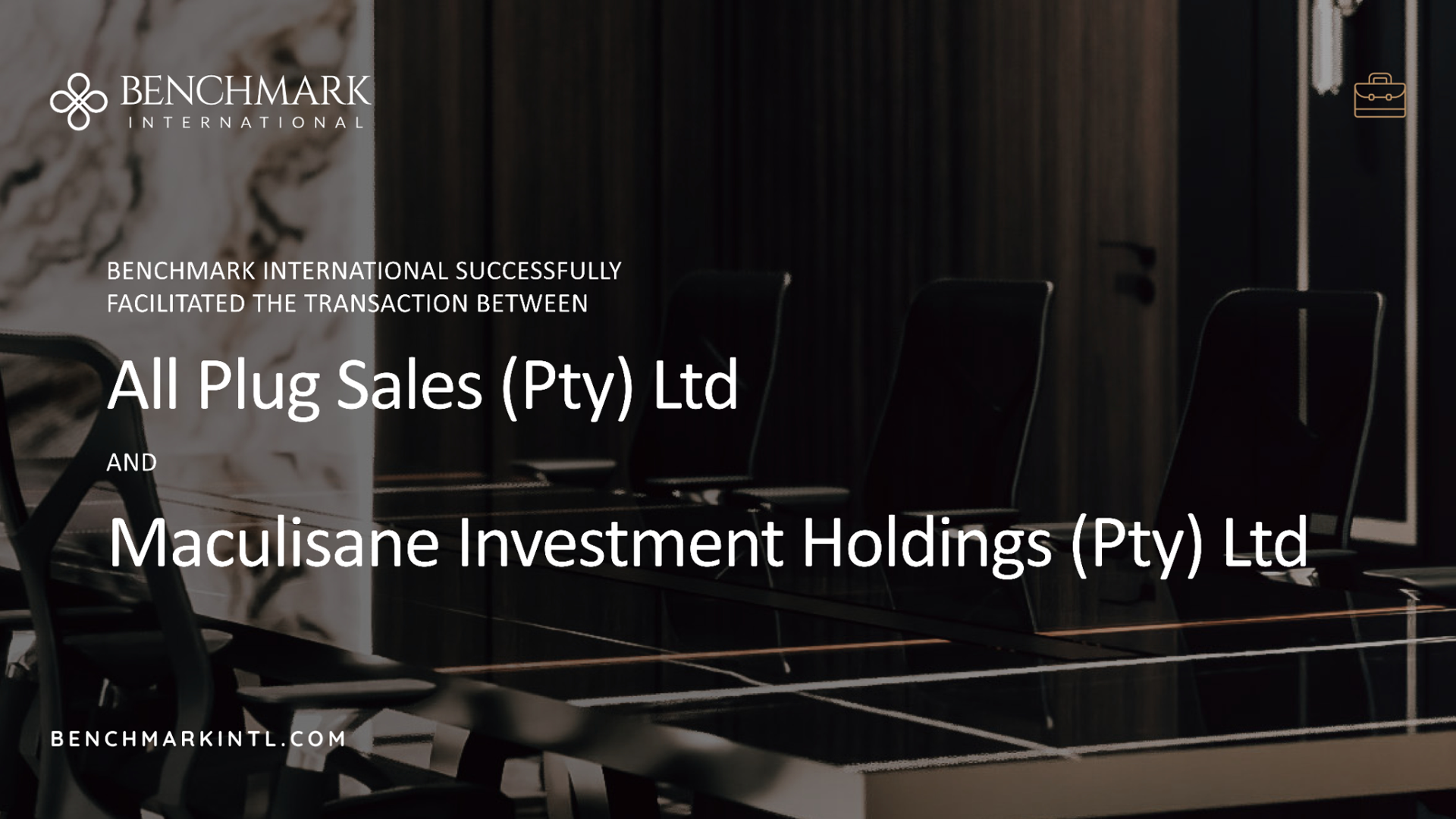 Benchmark International facilitó con éxito la adquisición de All Plug Sales (Pty) Ltd por ...