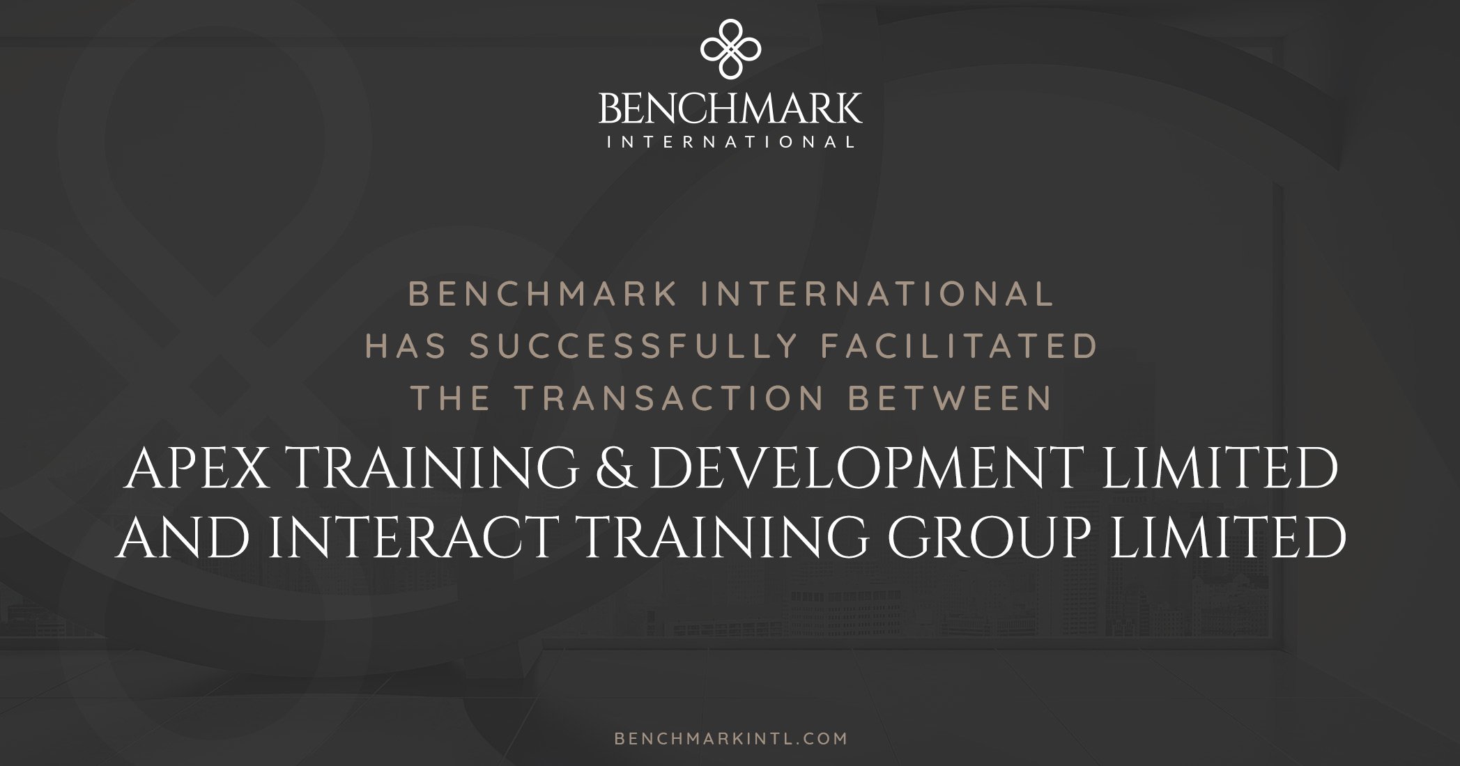 Benchmark International Successfully Facilitated the Transaction Between Apex Training ...