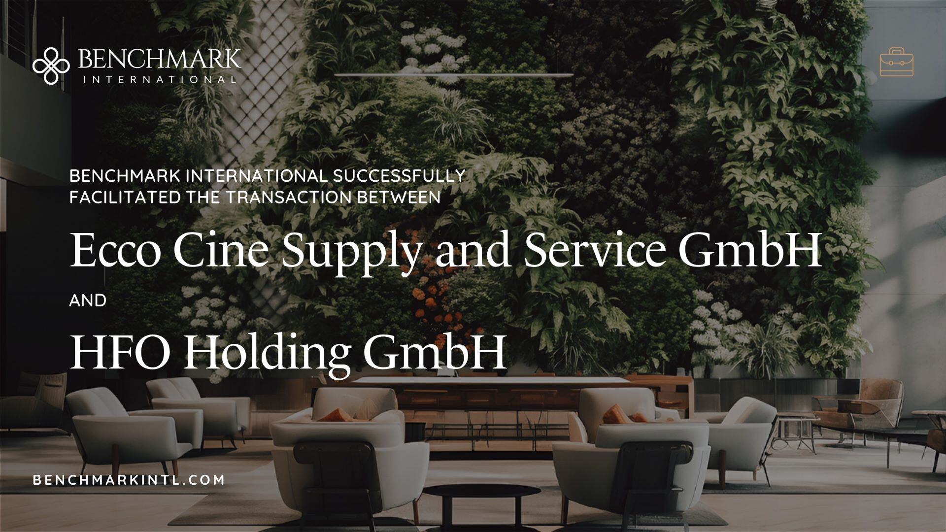 Benchmark International Successfully Facilitated the Transaction Between Ecco Cine Supply and ...