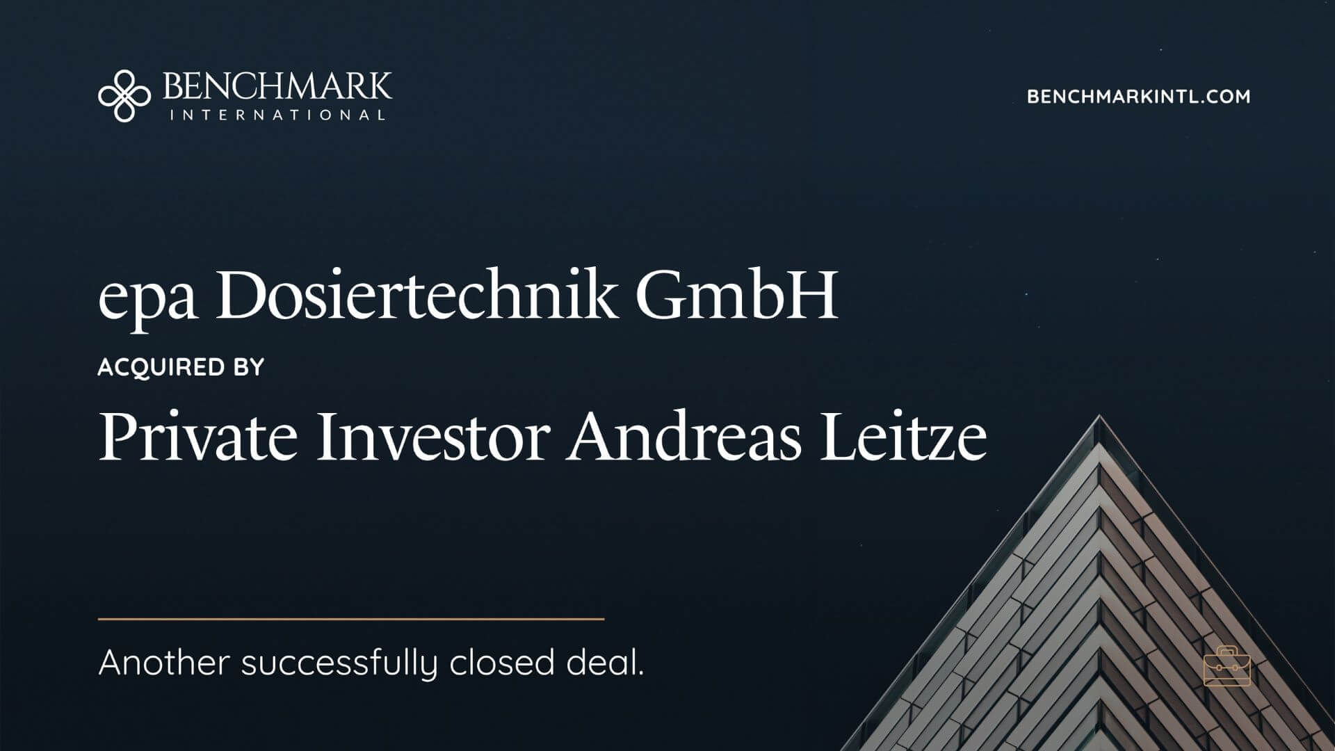 Benchmark International Successfully Facilitated the Transaction ...