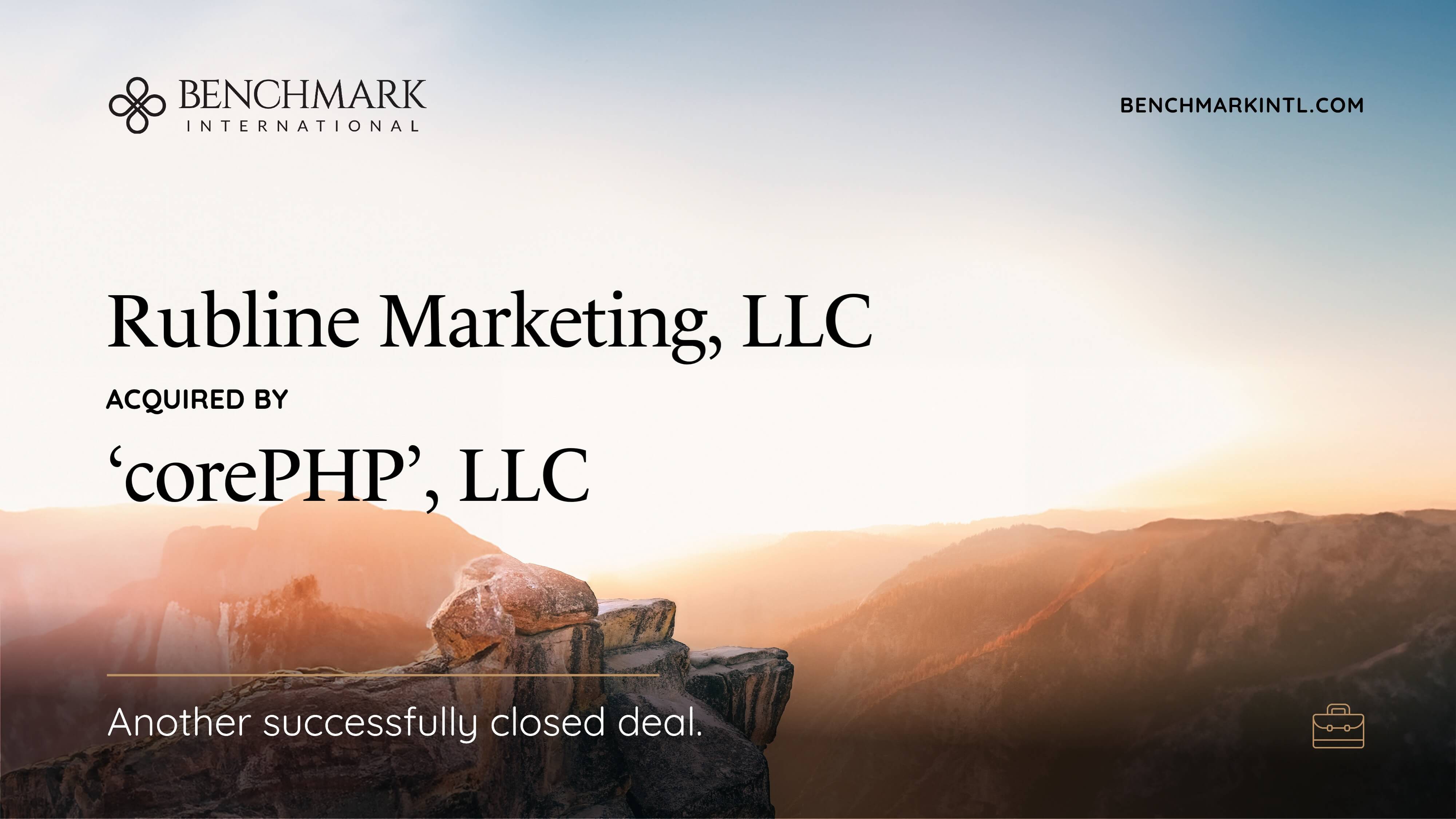 Benchmark International Successfully Facilitated The Transaction Between RubLine Marketing, LLC ...